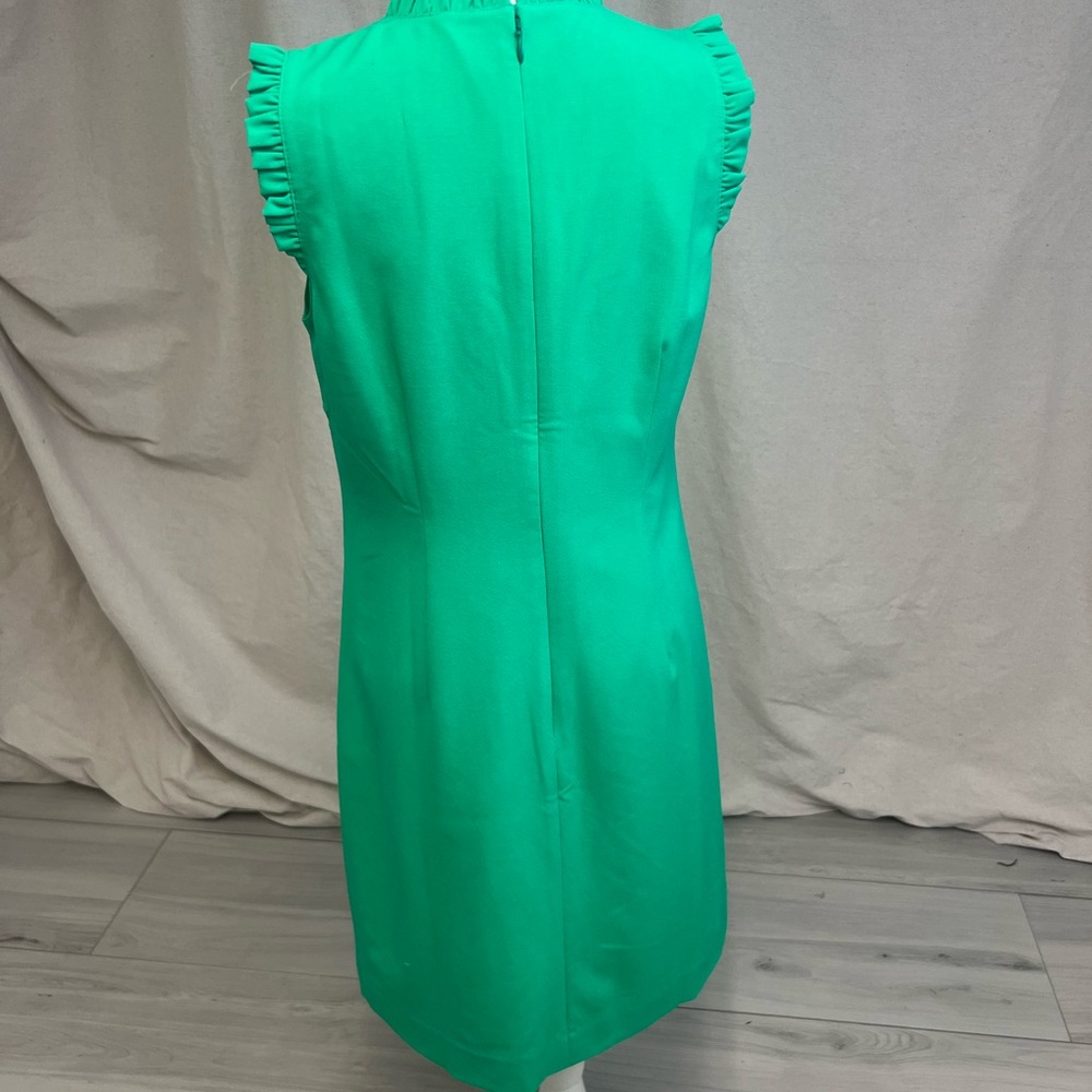 J. Crew | Dresses | J Crew Green Ruffle Sleeveless Shift Mini Dress Sz ...